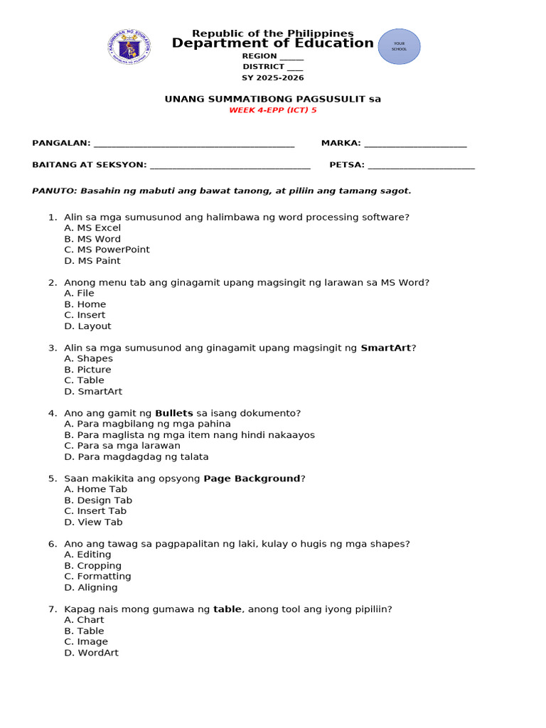 WEEK 4- EPP-ICT 5 REVISED K12 | PDF