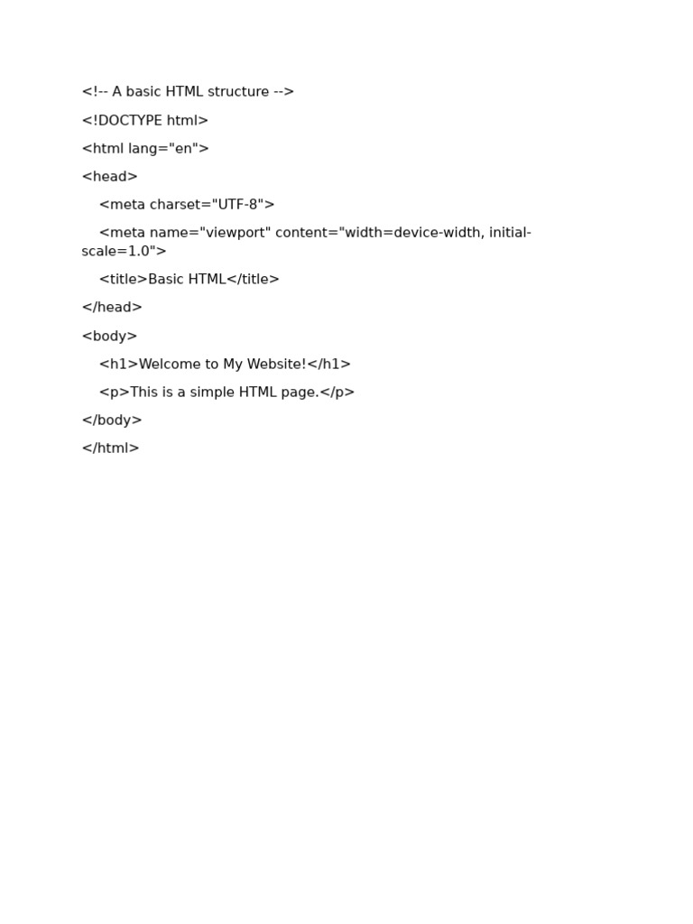 A Basic HTML Structure | PDF