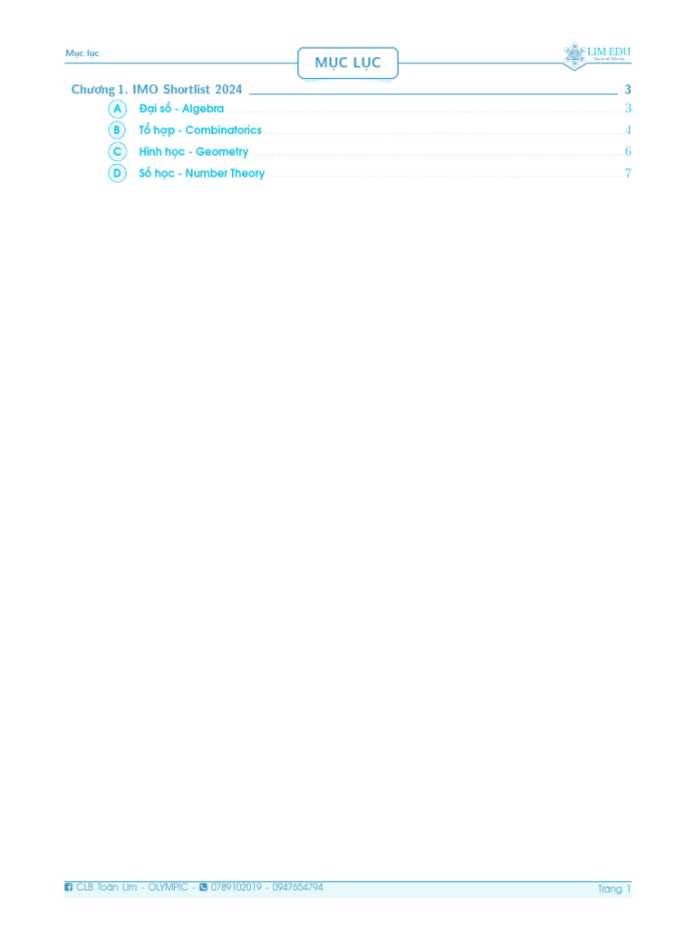 IMO Shortlist 2024 | PDF