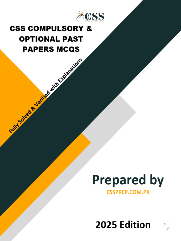 02 Sample CSS Optional Past Papers MCQs Paid | PDF