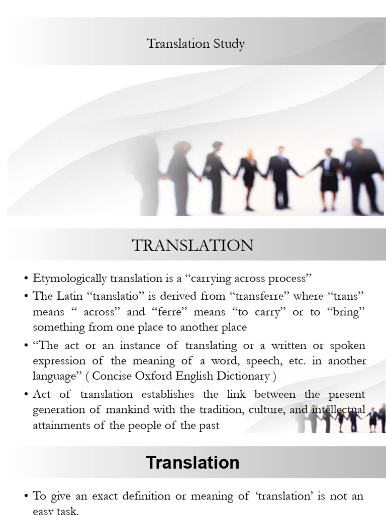 Transaltion Study | PDF | Translations | Linguistics