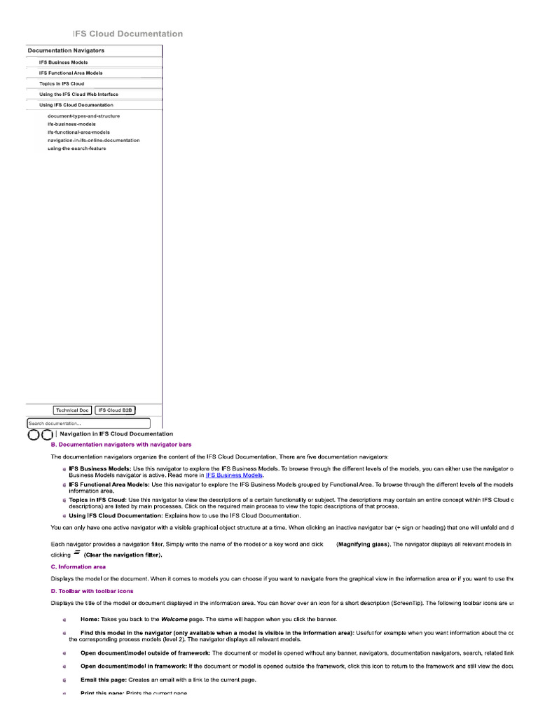 Navigation in IFS Cloud Documentation | PDF