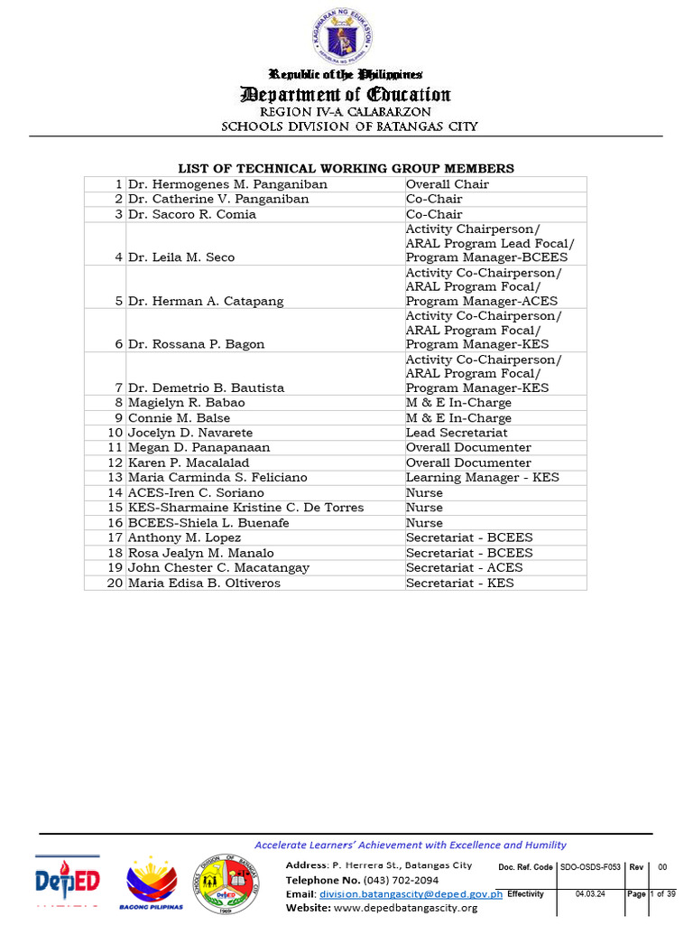 Aral Program Attachments | PDF