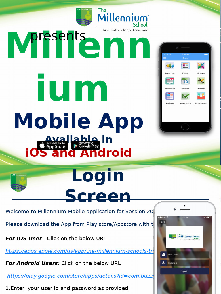 Millennium Mobile App - TMS | PDF | Mobile App | Mobile Phones