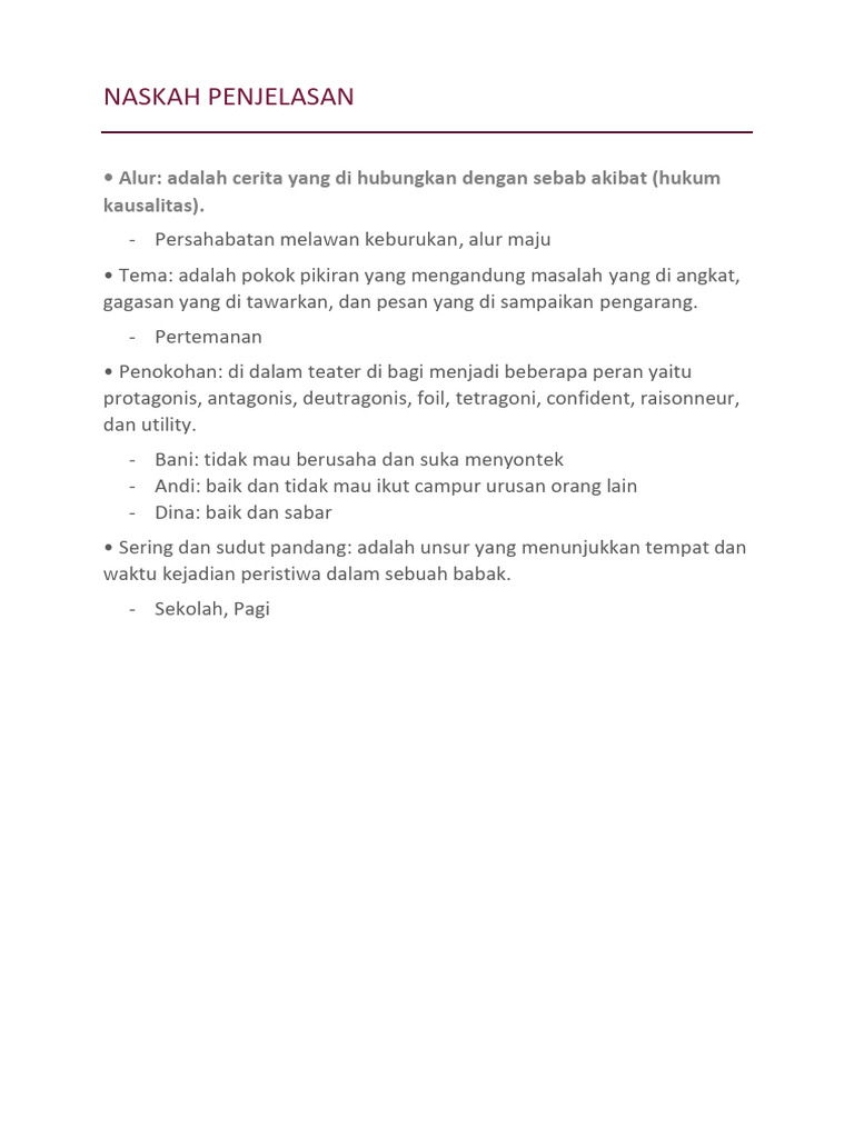 Penjelasan Naskah Kelompok 4 Kelas X-tkr | PDF