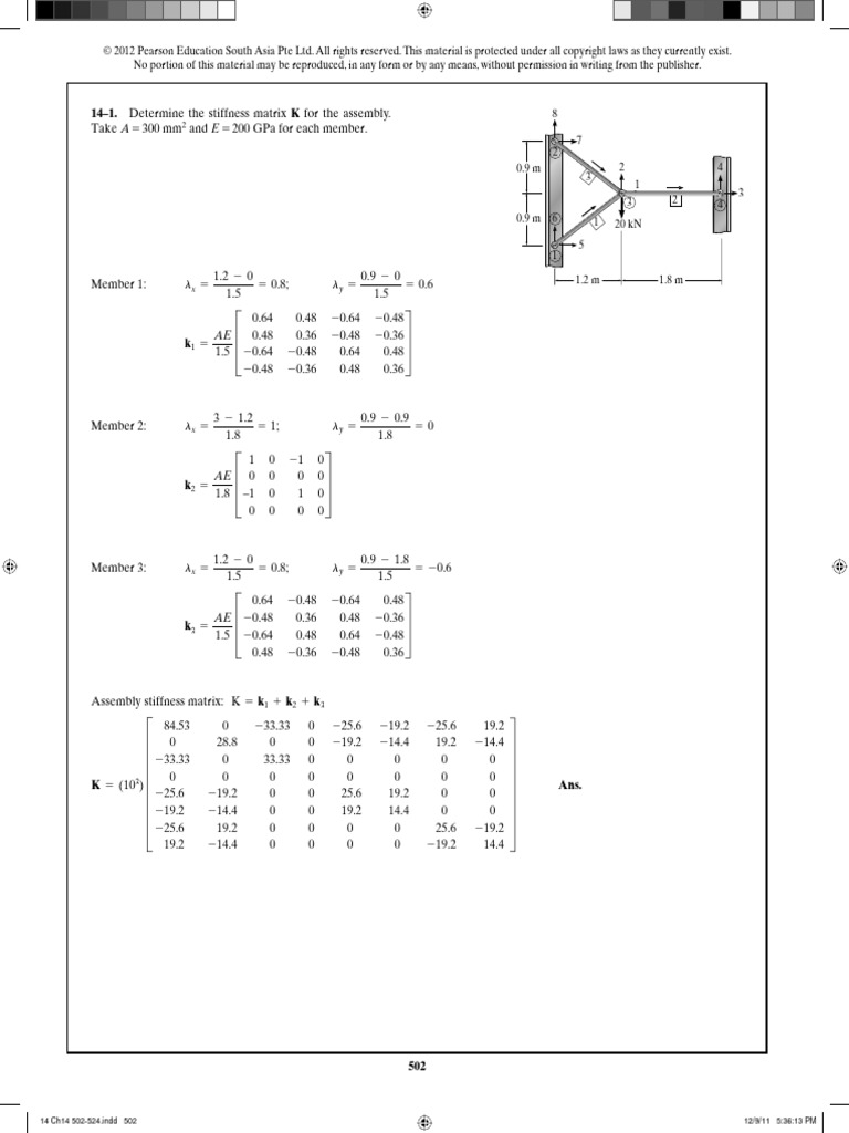 Stiffness Method Truss | PDF