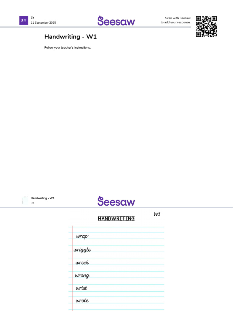 Zaner Bloser Handwriting Practice W1 | PDF