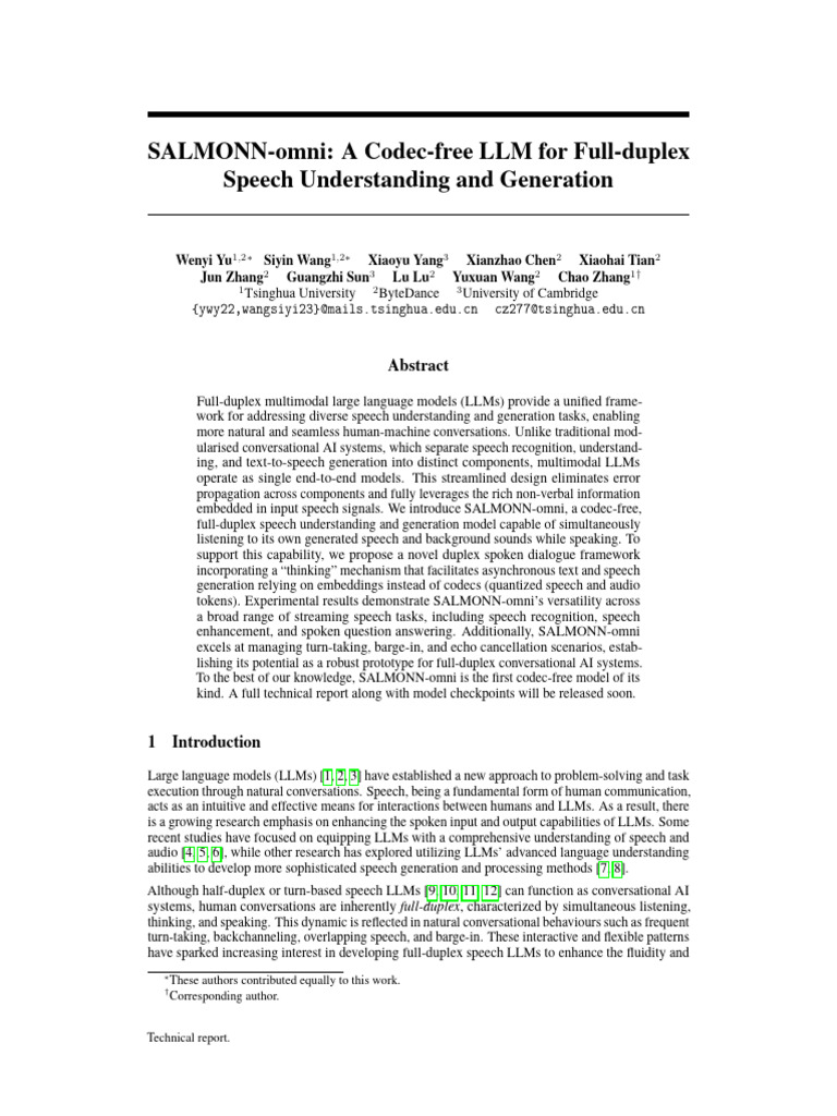Salmonn Omni | PDF | Speech Synthesis | Speech