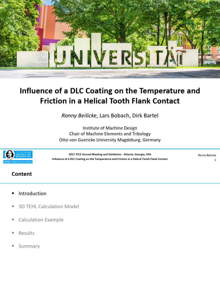 DLC - STLE2017 - Gears I - Session 5L - R. Beilicke - Influence of A ...
