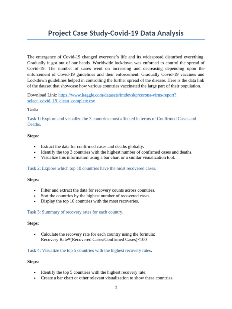 Virtual Covid-19 Data Analysis Project | PDF | Data | Epidemics