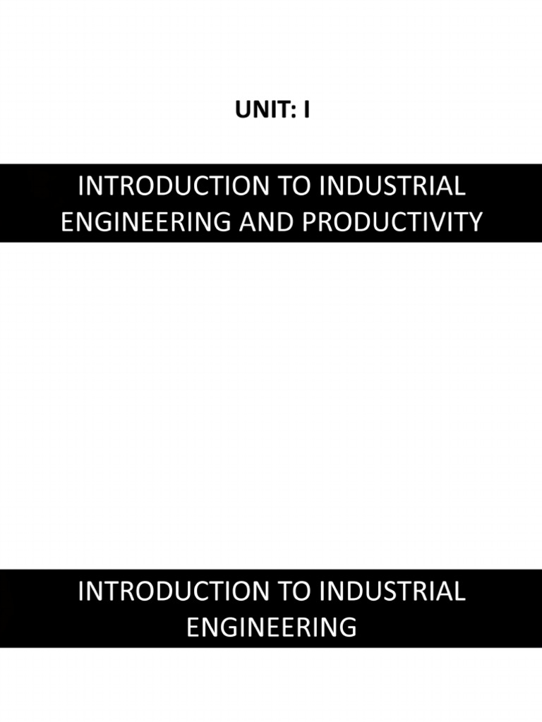 Introduction To Industrial Engineering and Productivity | PDF