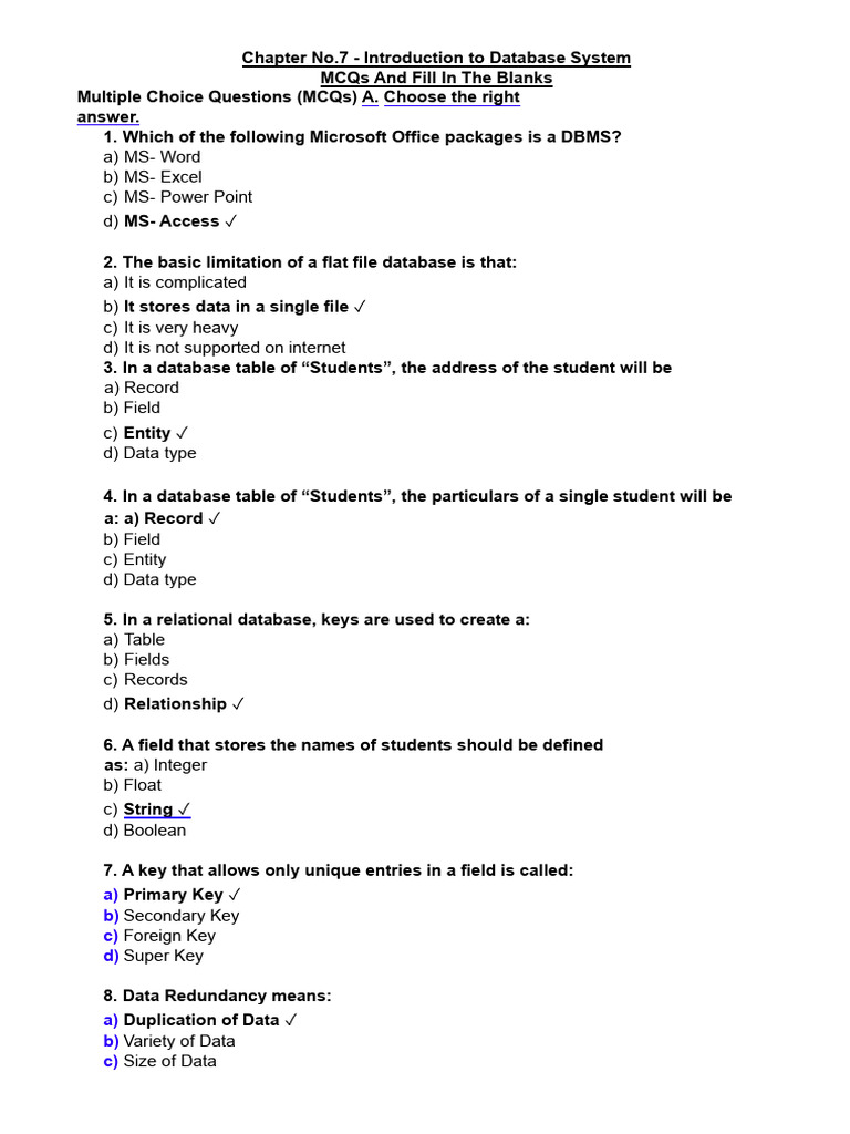 Class 9 Computer Chapter 7 | PDF | Databases | Relational Database