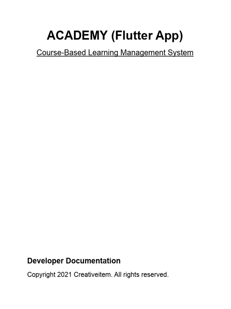 Academy LMS Student Flutter App Developer Documentation | PDF | Ios | Mobile App