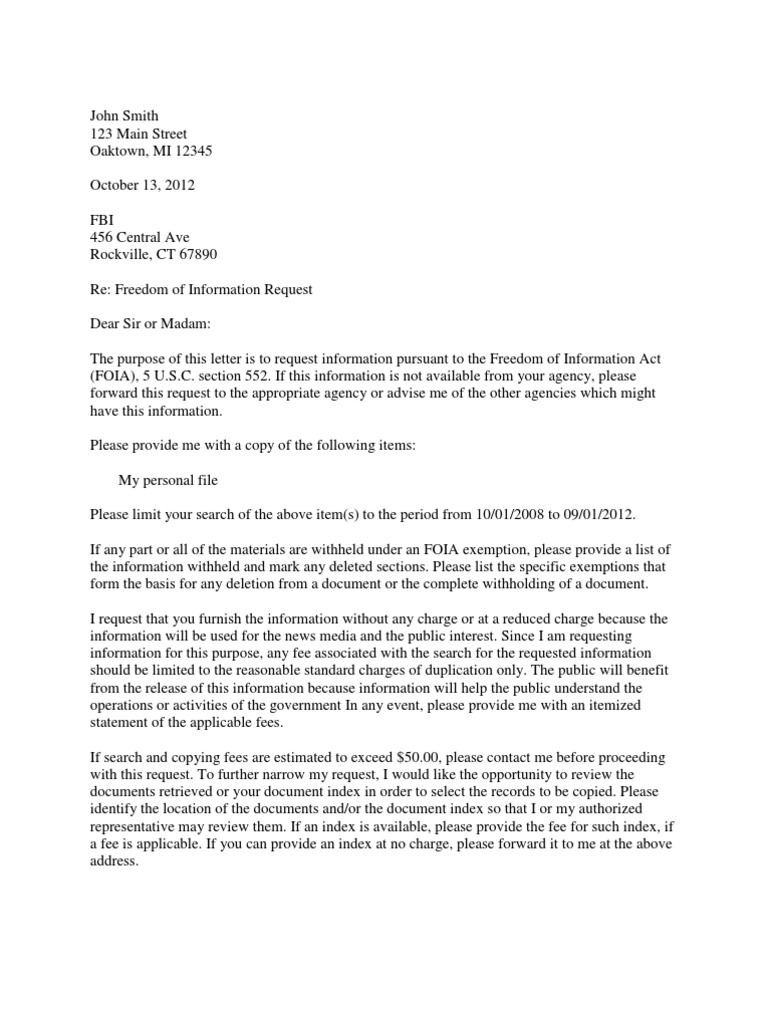 Freedom of Information Request | PDF