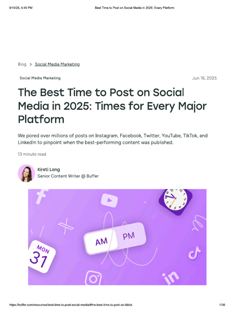 Optimal Posting Times | PDF