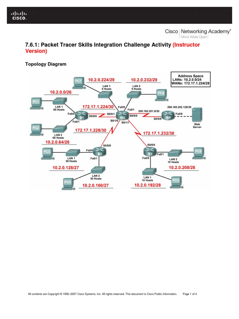Chapter 7 Lab ILM | PDF | Router (Computing) | Routing