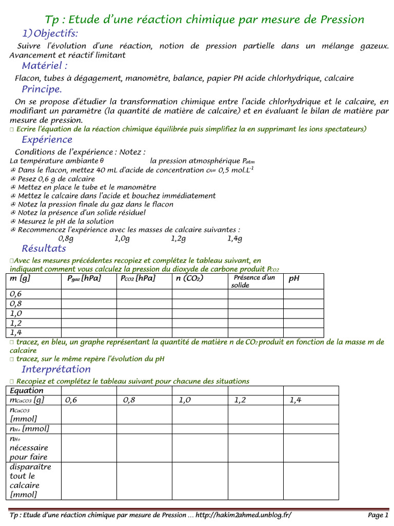Suivi D Une Transformation Chimique Activites 1 3 Bac1 | PDF