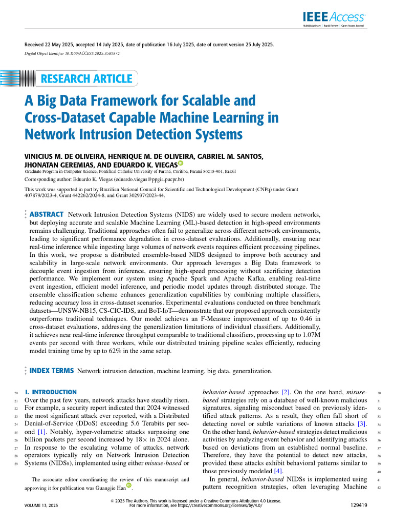 A Big Data Framework For Scalable and Cross-Dataset Capable Machine Learning in Network ...