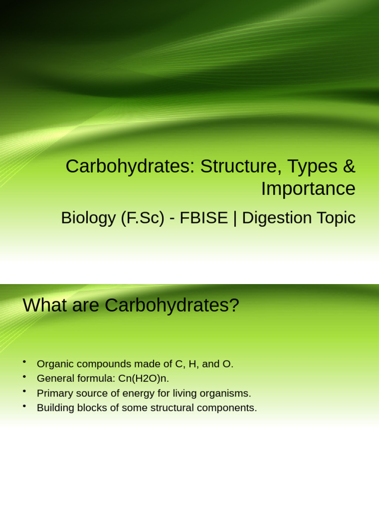 Carbohydrates Detailed Biology | PDF