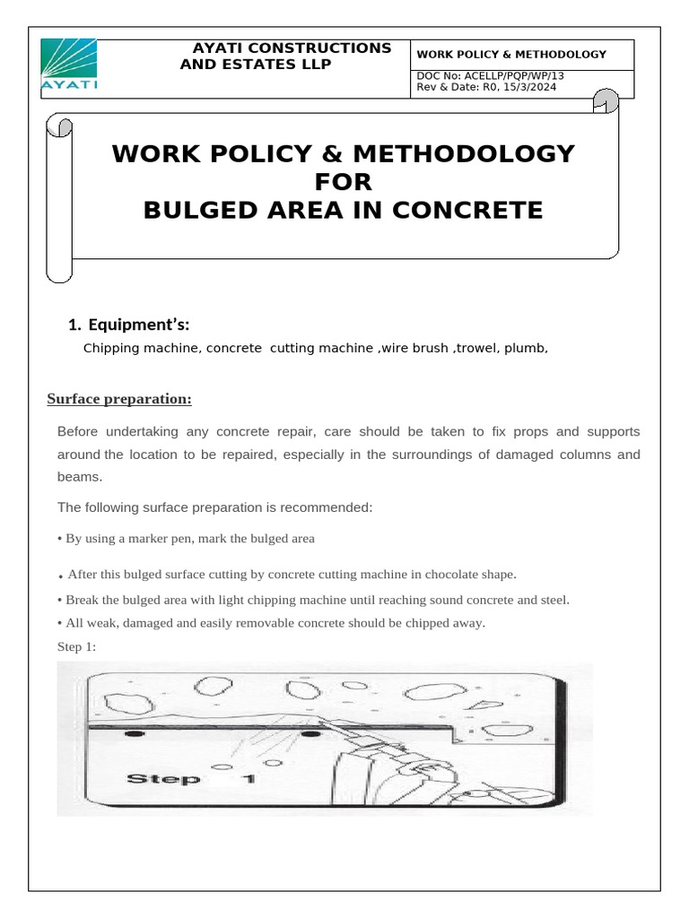 Repair Methodology for Concrete Bulging | PDF