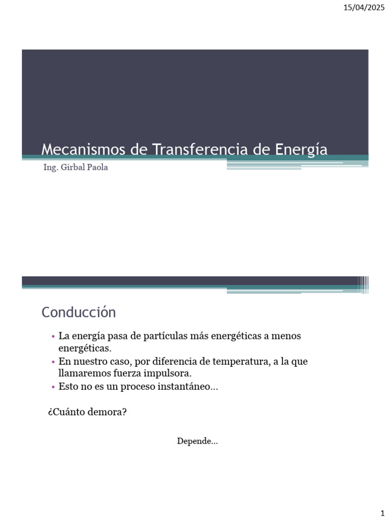 Mecanismos de Transferencia de Energía | PDF | Conduccion termica ...