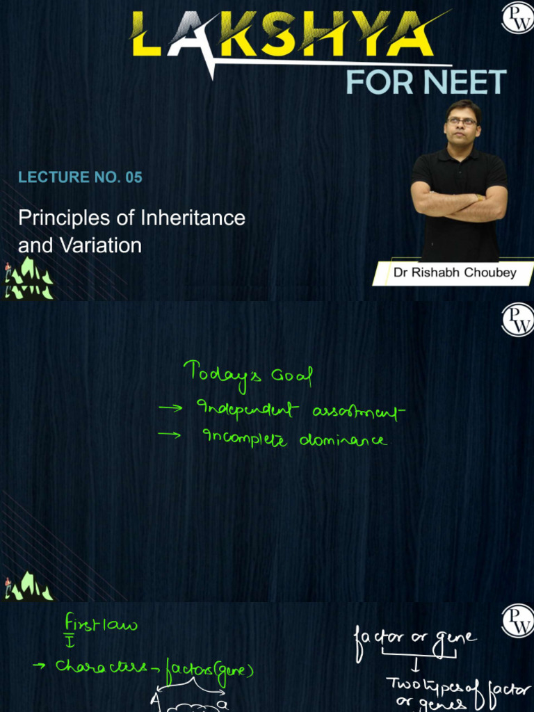 Principles of Inheritance and Variation 05 - Class Notes | PDF