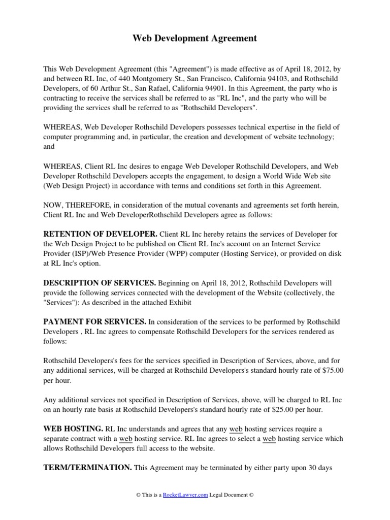 Web Development Agreement | PDF | Indemnity | Virtue