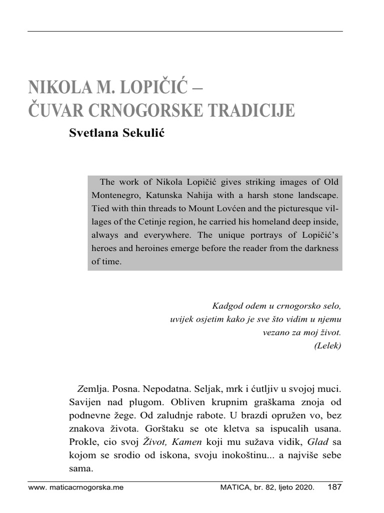 Nikola Lopicic | PDF