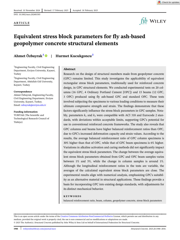 Geopolymer Concrete Stress Block Analysis | PDF | Bending | Strength Of ...