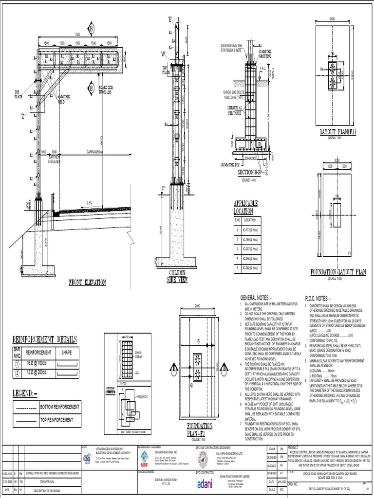 Gantry Sign Board Design Specifications | PDF | Composite Material ...