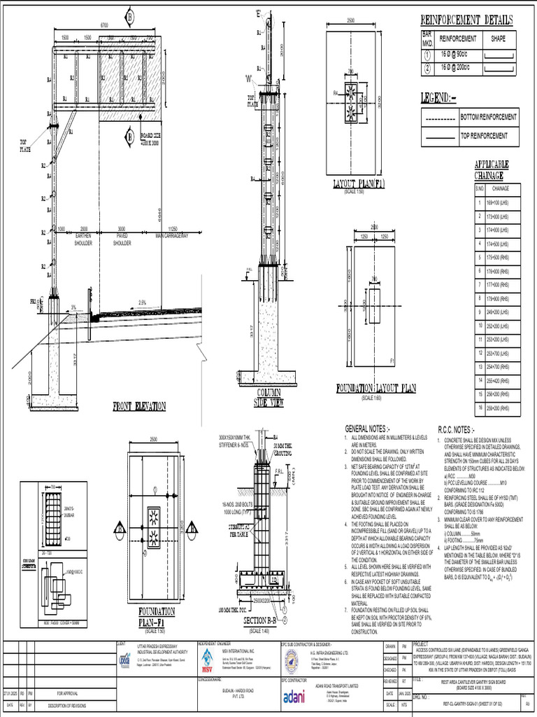 Gantry Sign Board Design Specifications | PDF | Structural Engineering ...