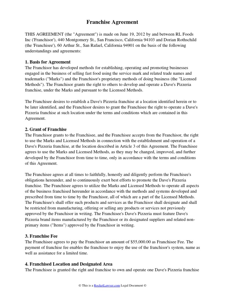 Franchise Agreement | Franchising | Royalty Payment | Free 30-day Trial ...