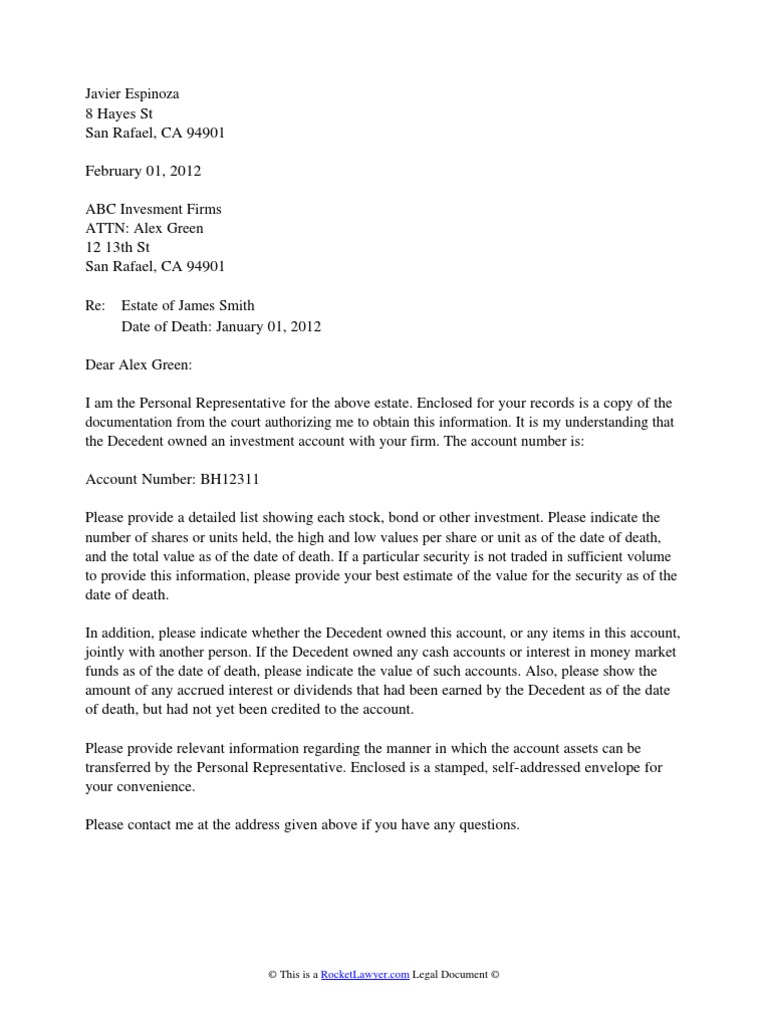 Broker Confirmation Letter | Investing | Stocks