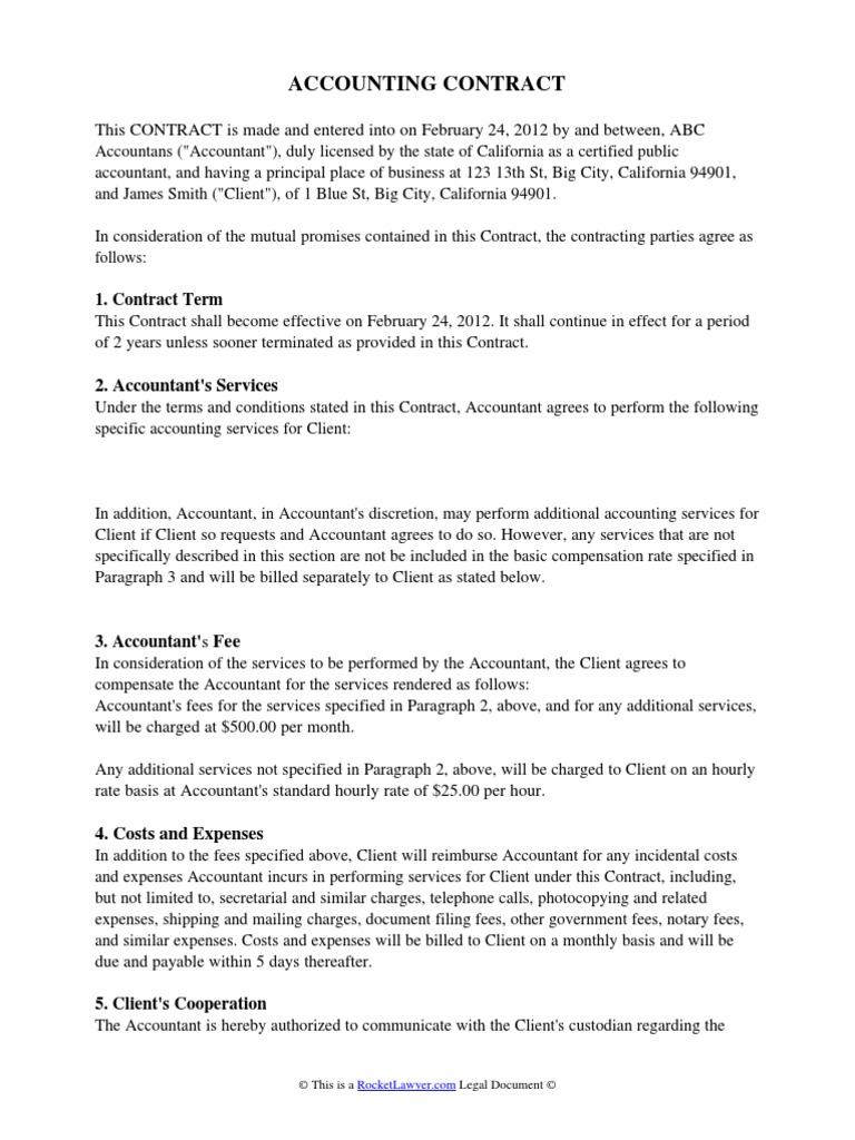 Bookkeeping Contract | PDF | Accounting | Common Law