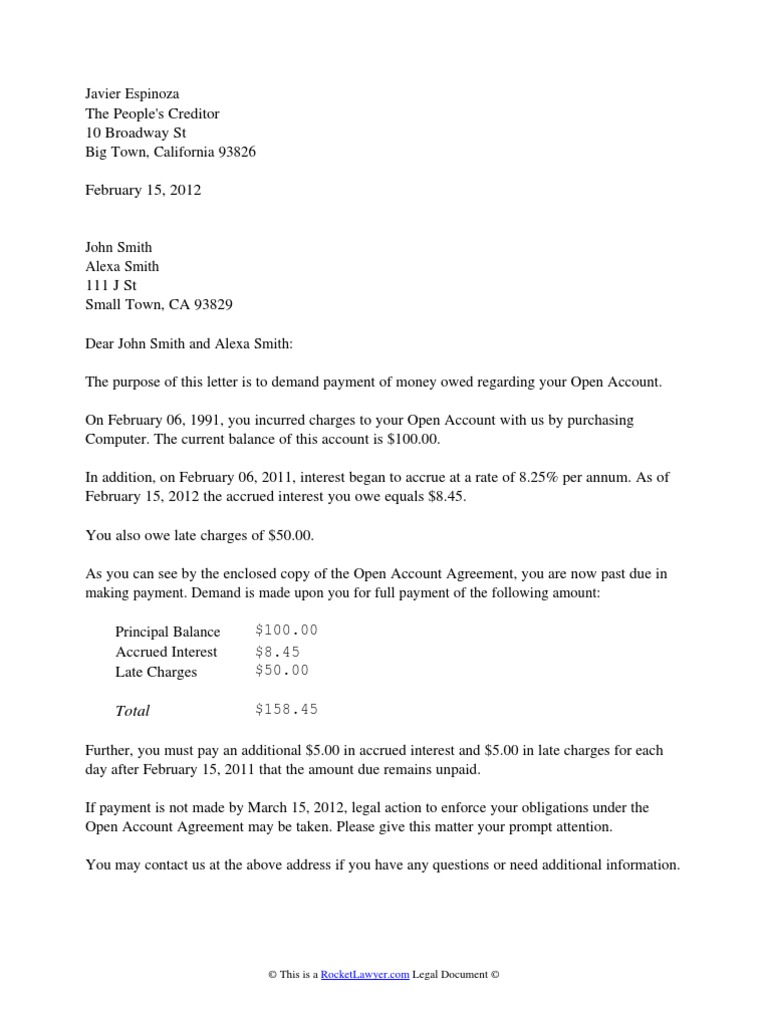 30-Day Past Due Letter