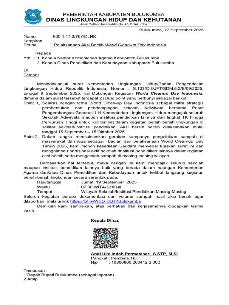 Surat WCD Ke Sekolah | PDF