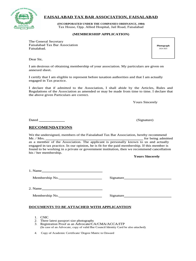 Membership Form New Ftba | PDF | Advocate