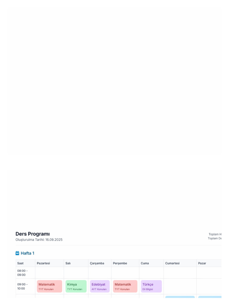 Ders Programi | PDF