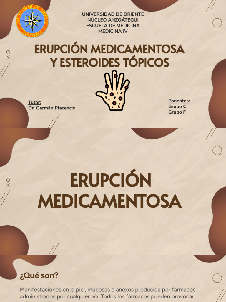 Erupción Medicamentosa y Esteroides Tópicos | PDF | Corticosteroides ...