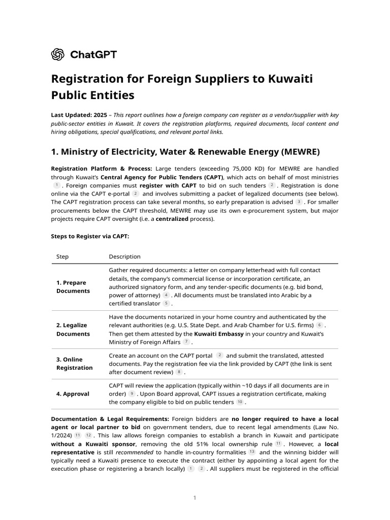 Supplier Registration in Kuwait 2026 | PDF | Employment | Kuwait