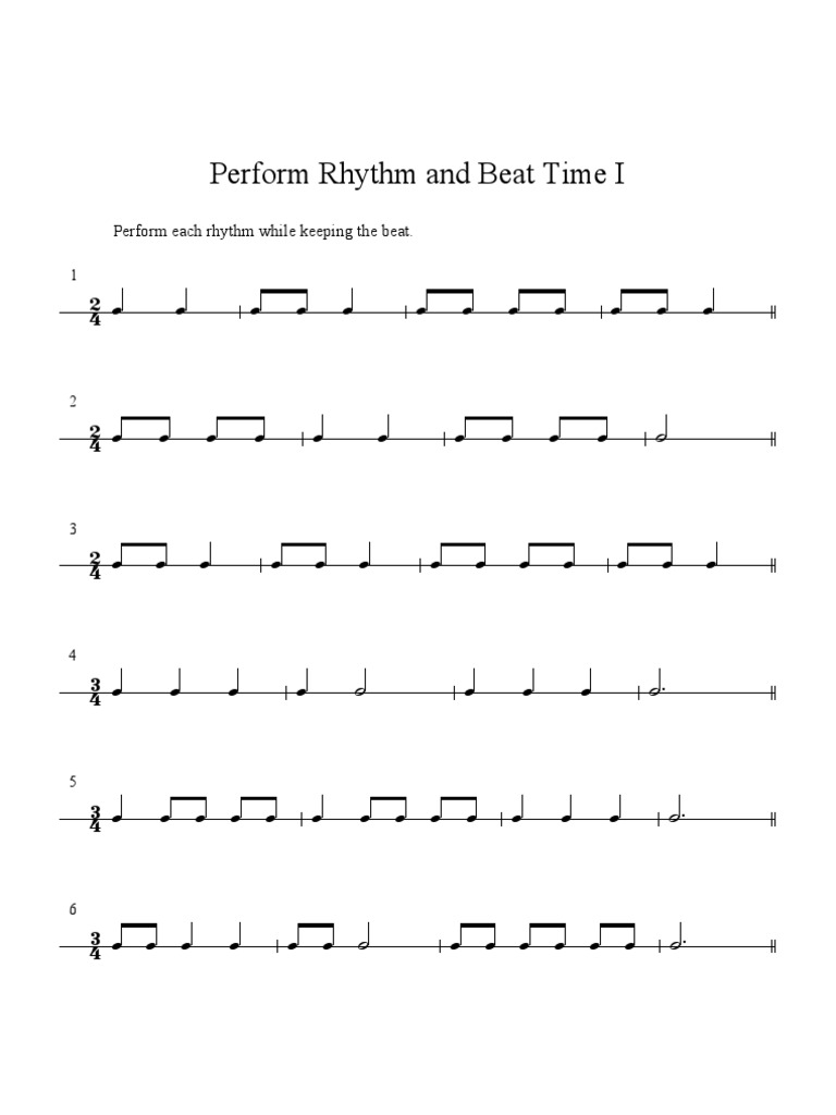 Rhythm Tapping 1 | PDF