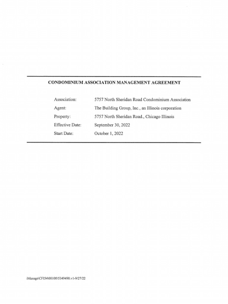 5757 N. Sheridan - Management Agreement (FULLY EXECUTED) Building Group ...