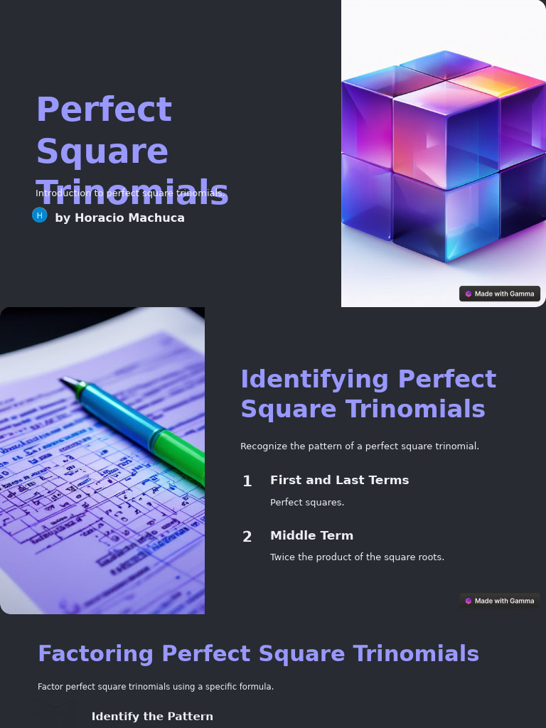 Perfect Square Trinomials | PDF