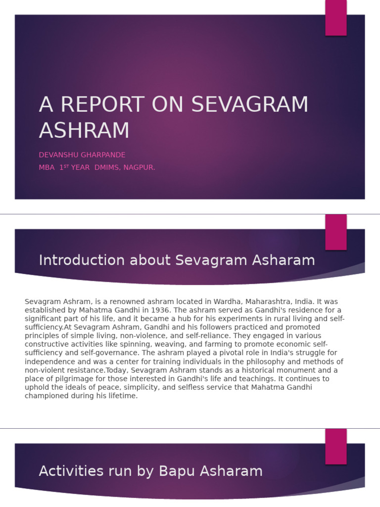 Sevagram Ashram: Gandhi's Legacy | PDF | Corporate Social ...