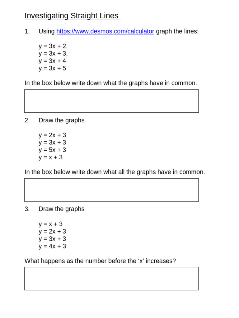 Understanding Straight Line Graphs | PDF