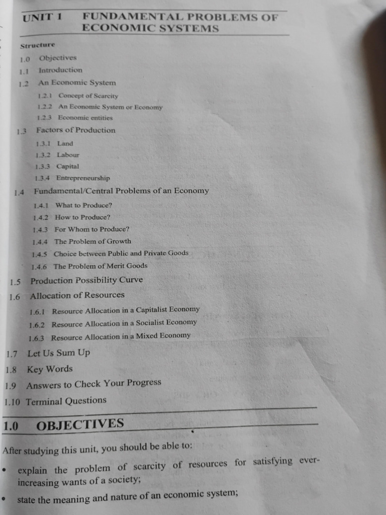 Fundamental Problem of Economic System and Basic Concepts | PDF