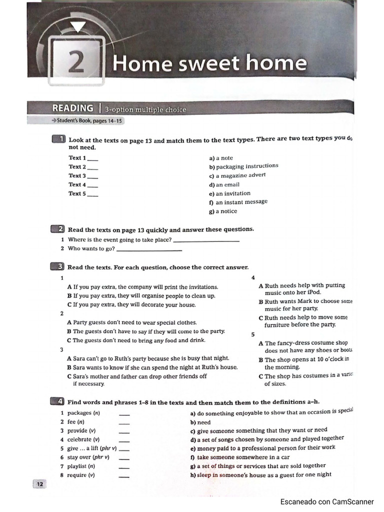 Workbook Unit 2 | PDF