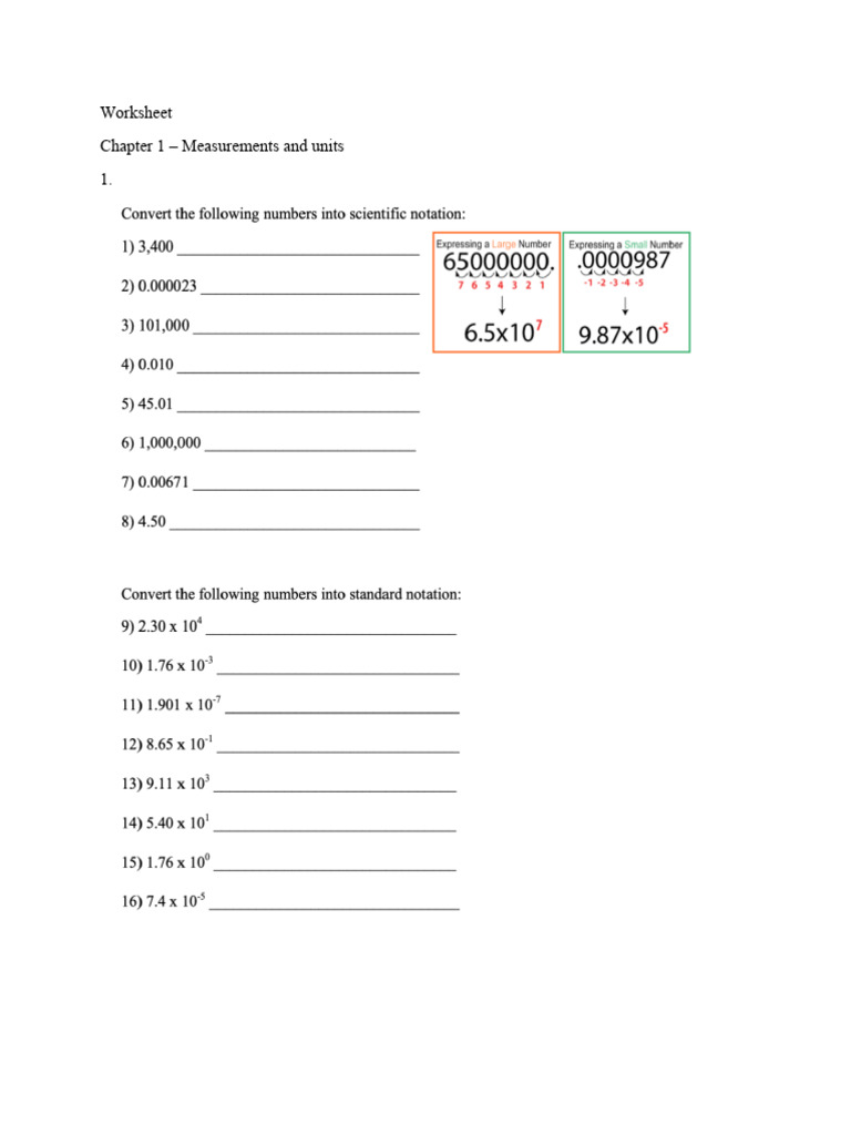 Measurement and Units Worksheet | PDF