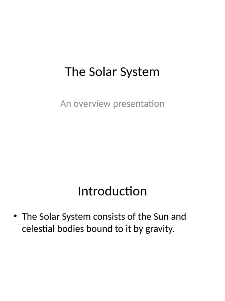 Overview of the Solar System | PDF