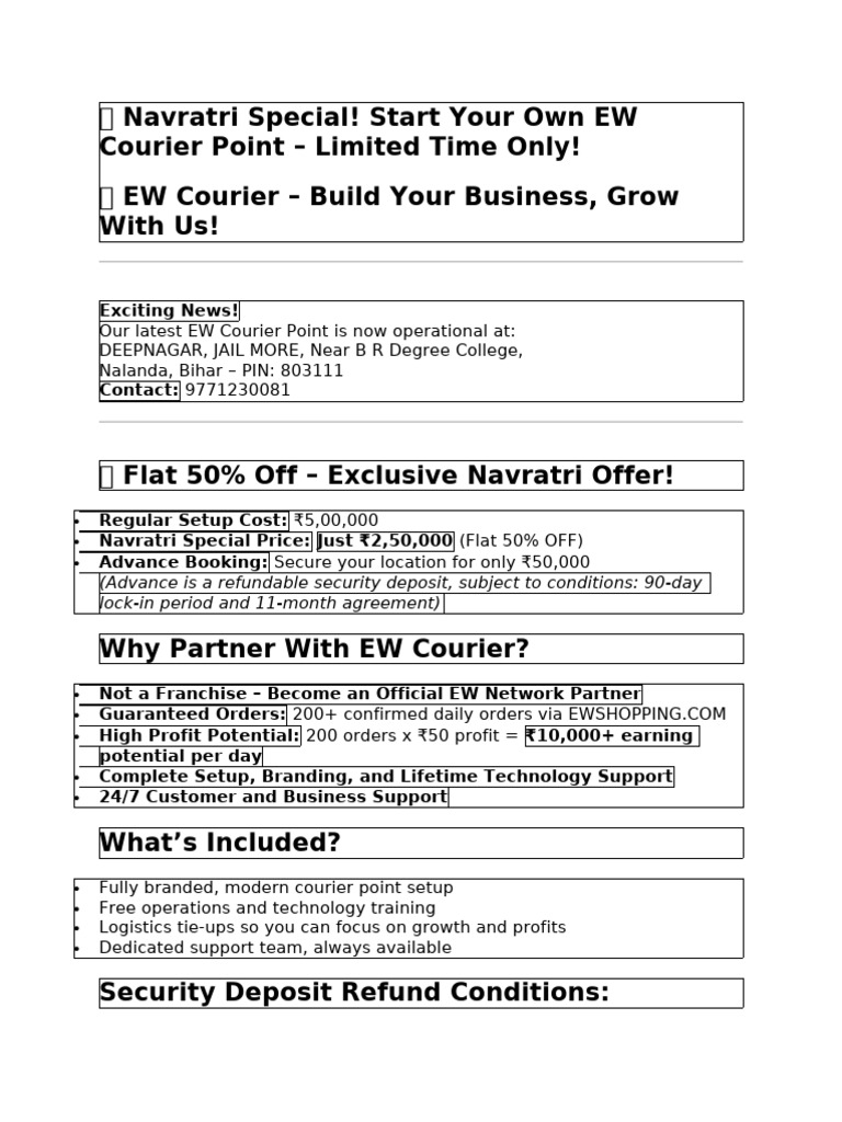 Navratri EW Courier Point Offer | PDF